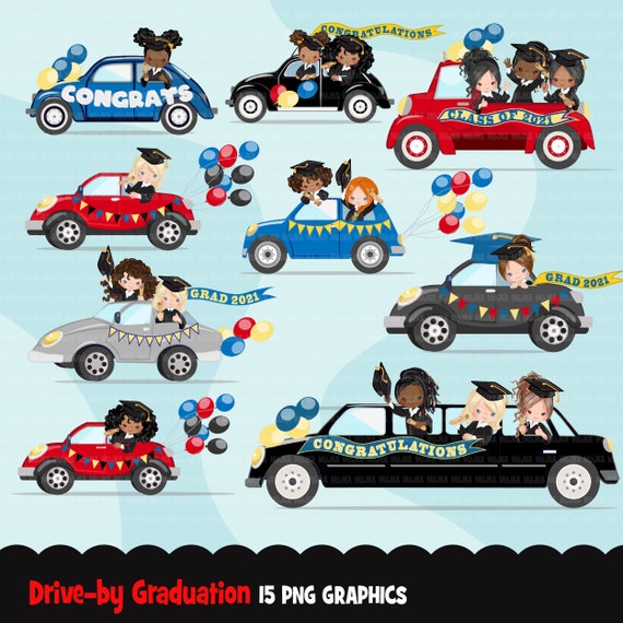 Drive by Graduation parade clipart, grad party, drive through party ...