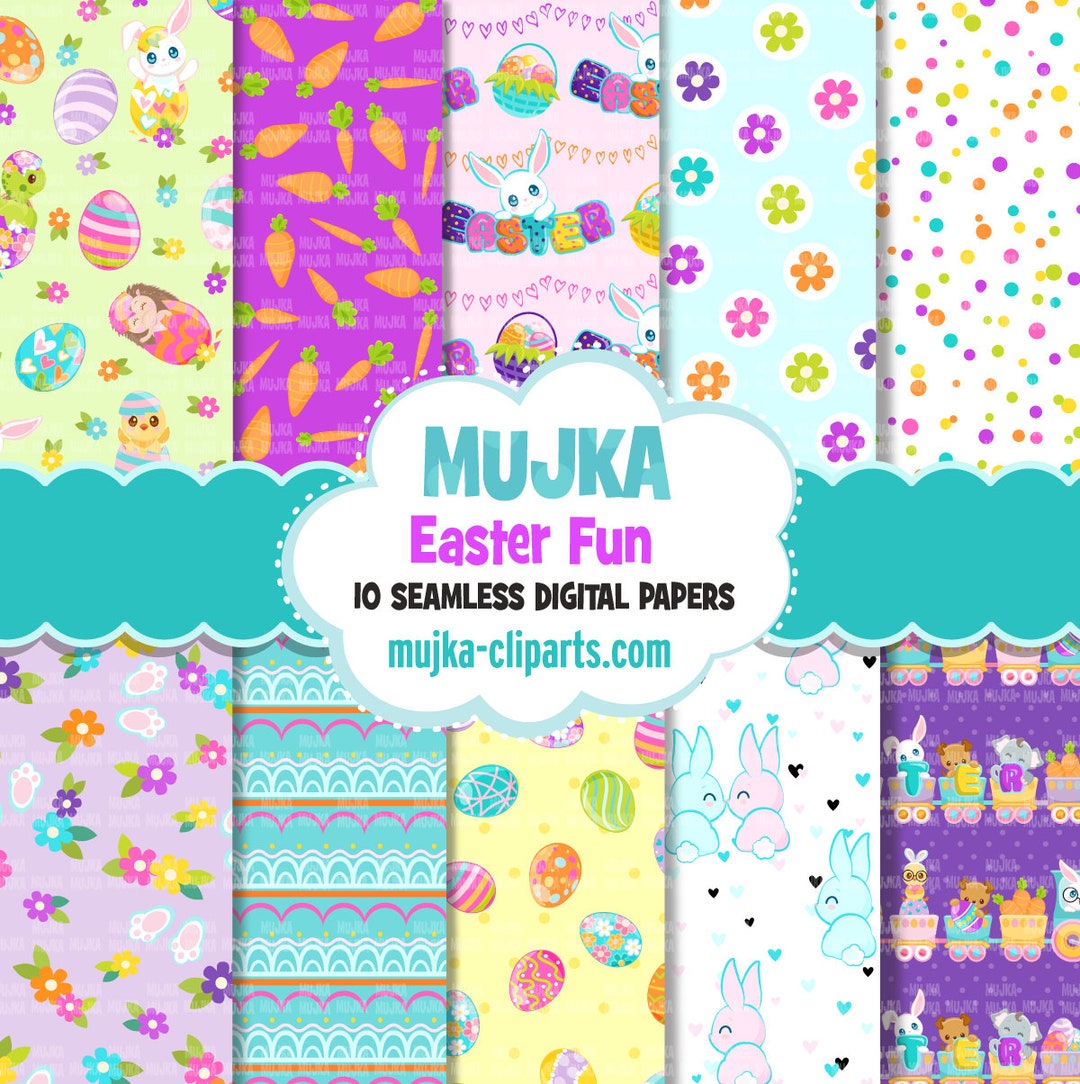 Easter Digital Papers, Spring Digital Papers, Easter Seamless Patterns ...