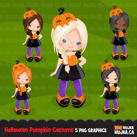 Halloween Pumpkin Costume Clipart