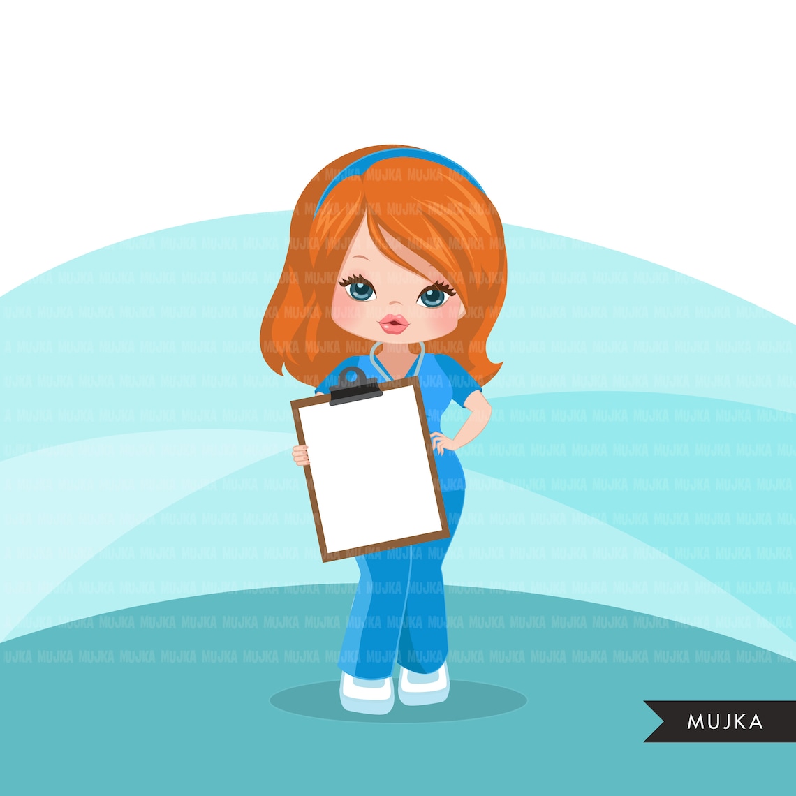 Nurse Clipart With Scrubs , Patient Chart Graphics, Print and Cut PNG T ...