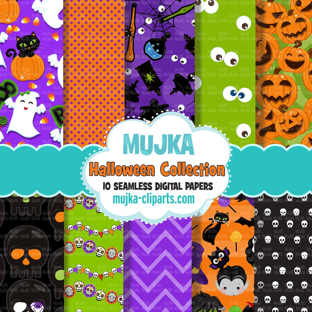 Halloween Digital Paper, Halloween Digital Download, Halloween ...
