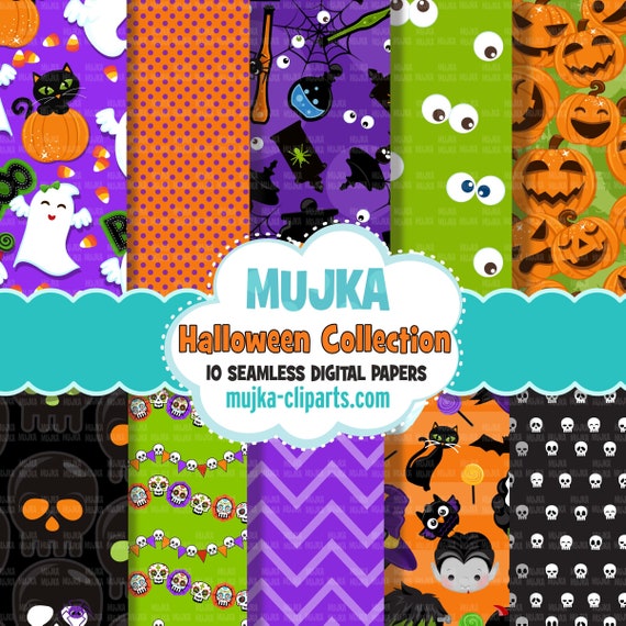 Halloween Digital Paper Halloween Digital Download Halloween - Etsy