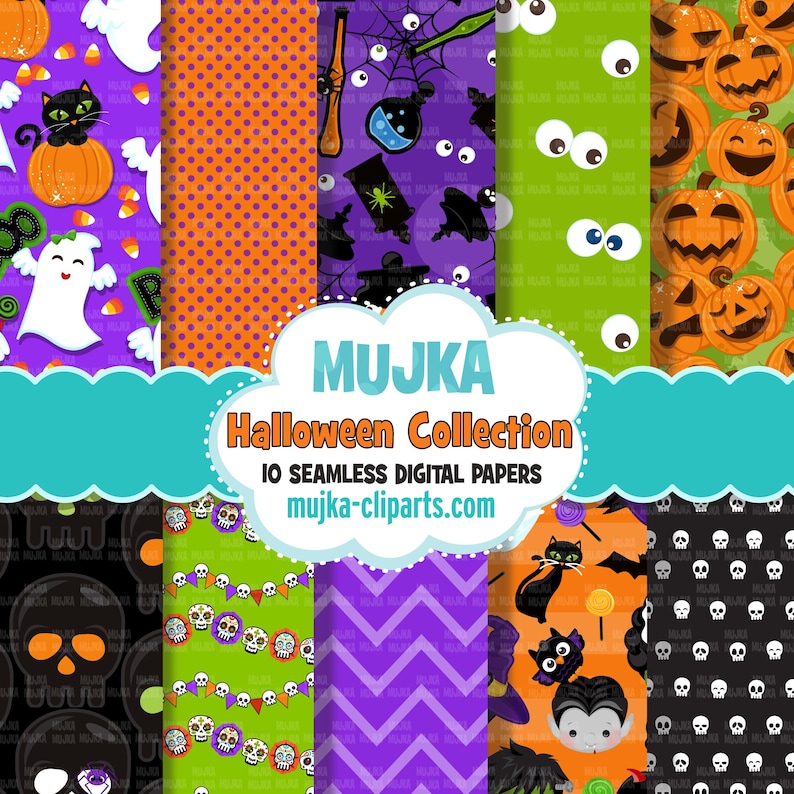 Halloween Digital Paper Halloween Digital Download Halloween - Etsy
