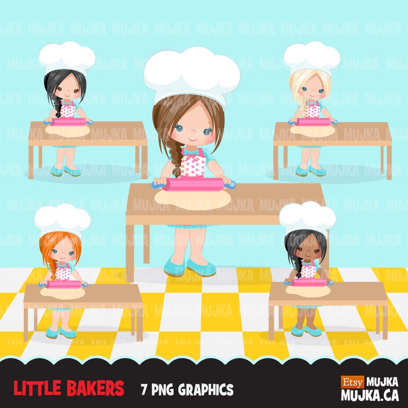 Baking Clipart. Cute Baker Characters Kitchen Chores Baking - Etsy