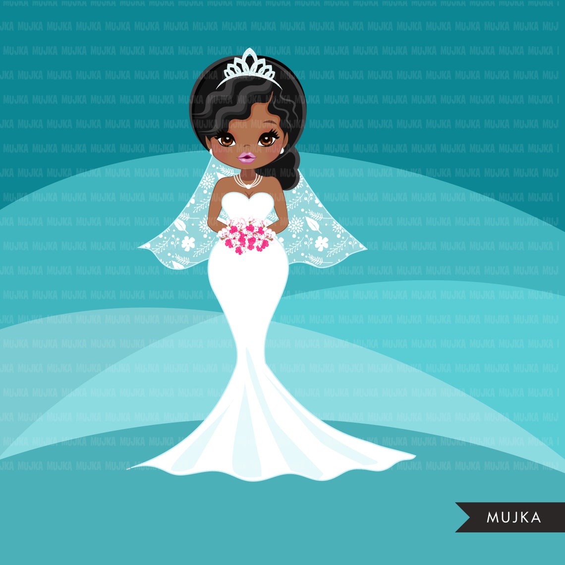 Black Bride PNG Clipart, Print and Cut, Wedding Graphics, Afro Girl ...