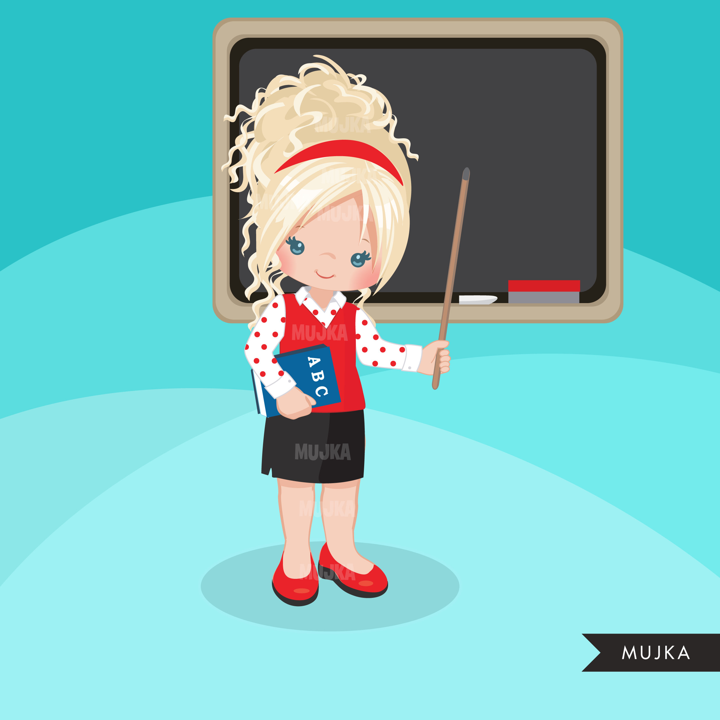 Teacher Clipart, School Character Clipart Graphics, Card Making ...