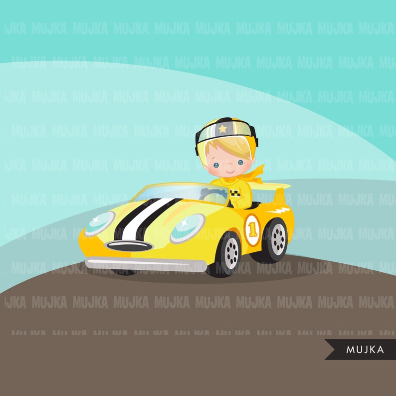 Car Racing Clipart Race car driver Formula 1 graphics boys | Etsy