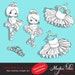 Ballerina Digital Stamps With Cute Characters, Tutus, Ballet Shoes ...