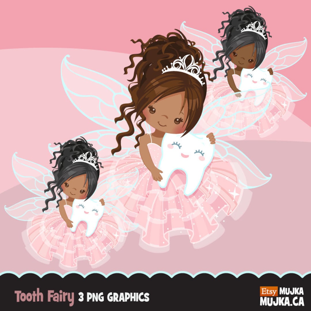 Tooth Fairy Clipart. Cute Fairy Character Graphics, Angel Wings, Party ...