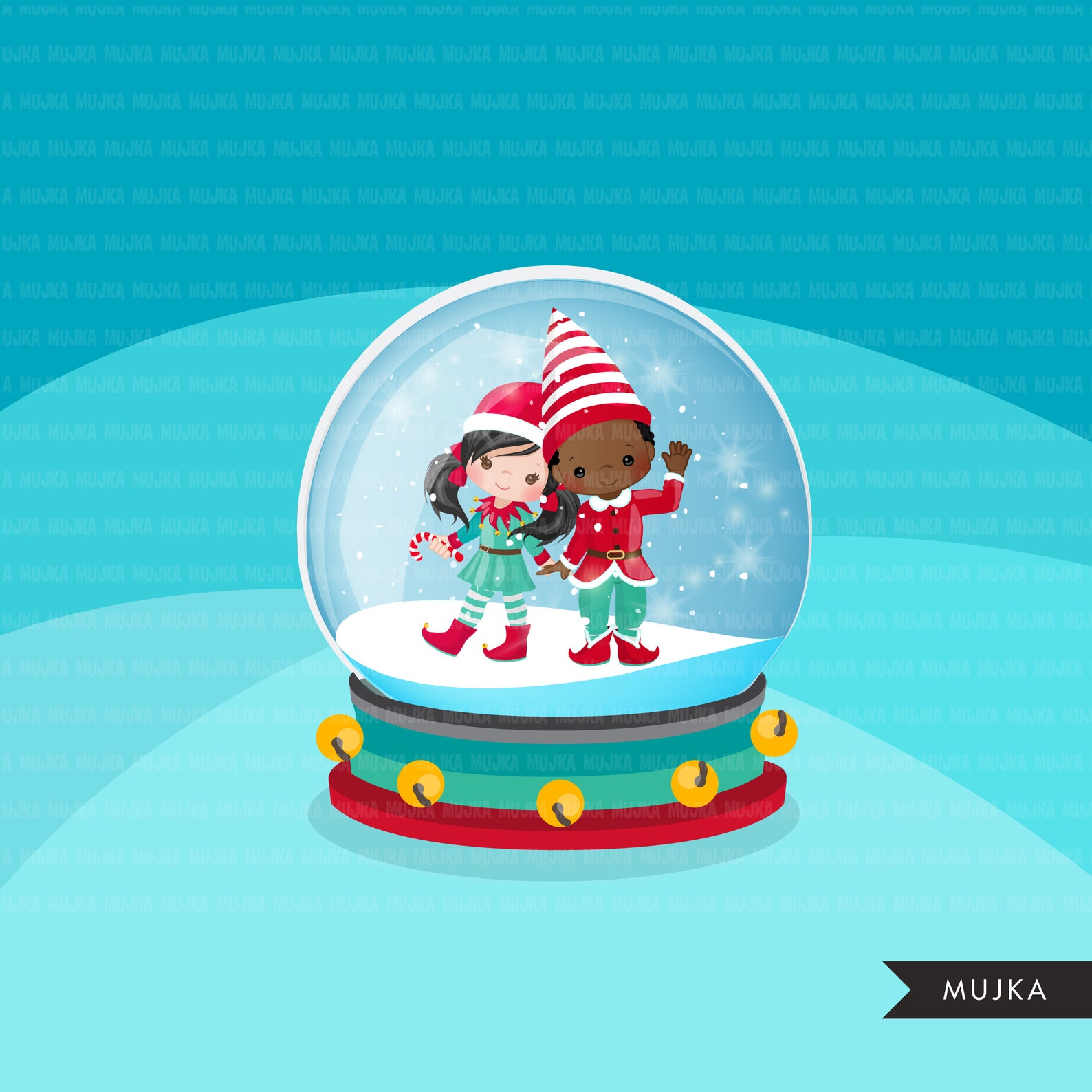 Christmas snow globe clipart. Cute snow globes filled with | Etsy