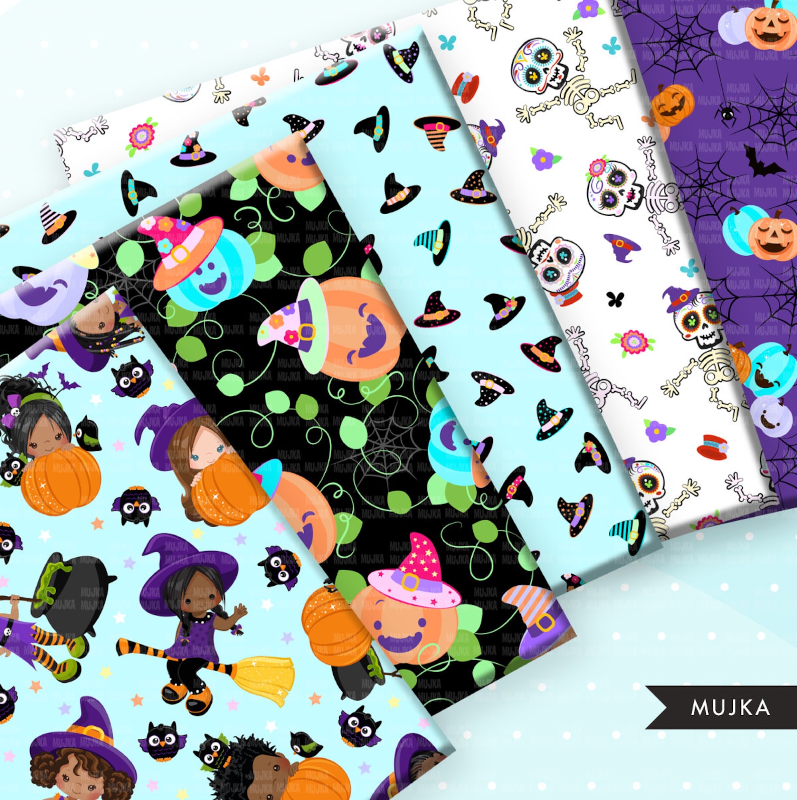 Halloween Digital Paper, Halloween Digital Download, Halloween ...