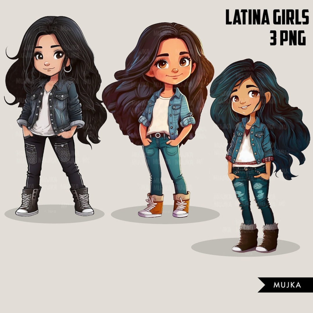 Latina Art, Latina Png, Latina Stickers, Latina Clipart, Hispanic Girl ...