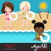 Beach Fun Clipart for Girls. Summer Cliparts, Beach, Swimming Girl ...