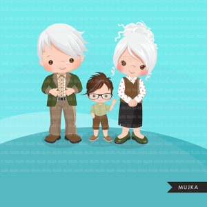 Family Portraits Clipart. Christmas Portraits, Mom, Dad, Grandparents ...