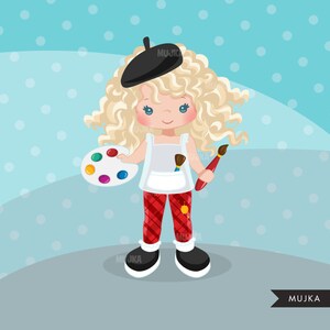 Artist Painter Clipart. Crafty Girl Graphic, Students, Art Party ...