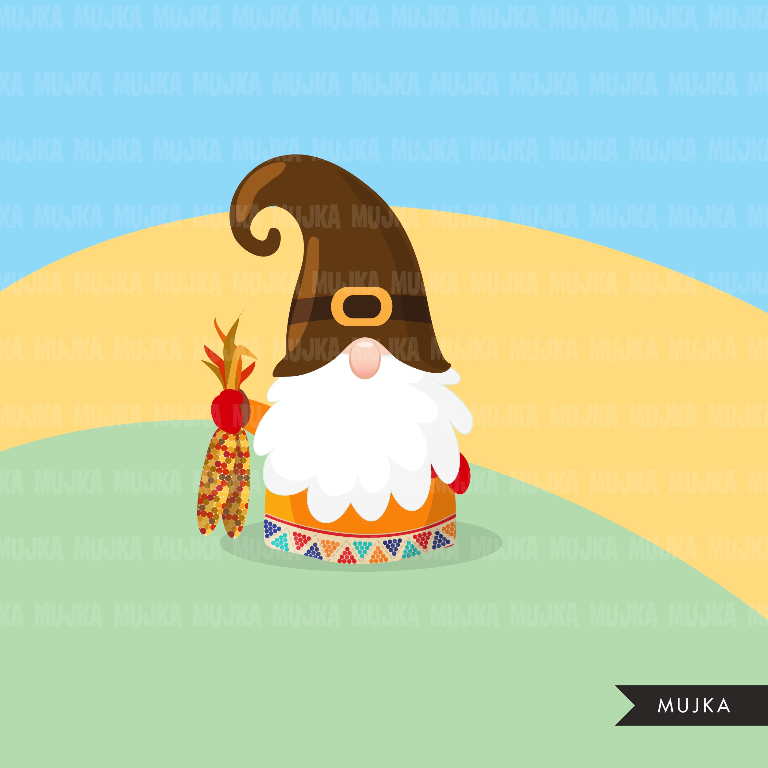 Thanksgiving Gnomes Clipart Scandinavian Gnome Graphics - Etsy