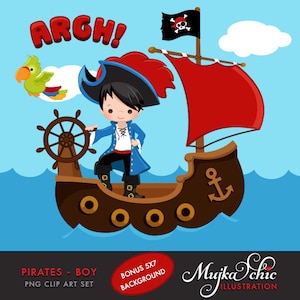 Pirate Clipart. Pirates, Ships and Treasure Island Clipart. Captain ...