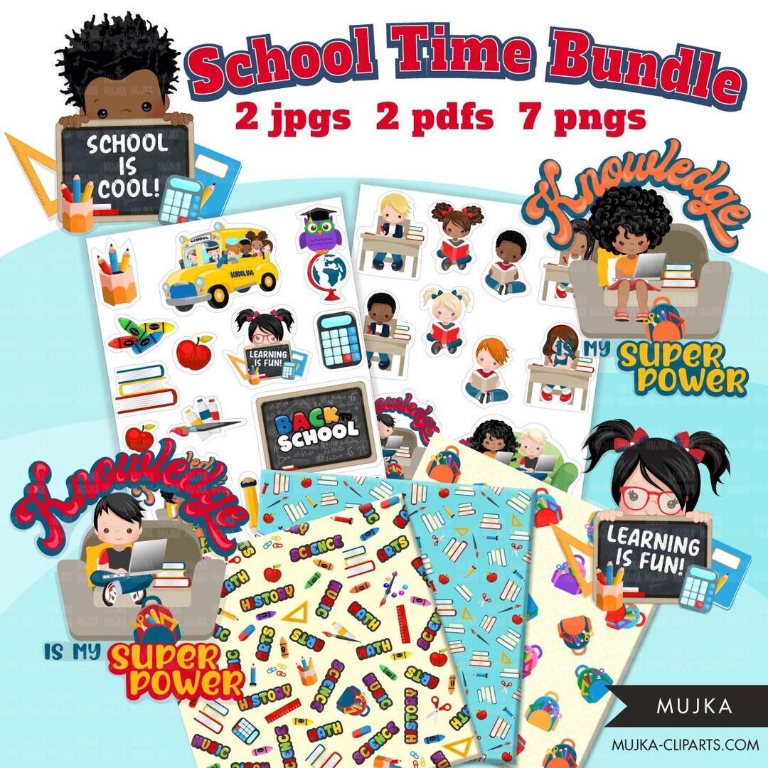 School Bundle, Back to School Stickers, Planner Stickers Bundle, School ...