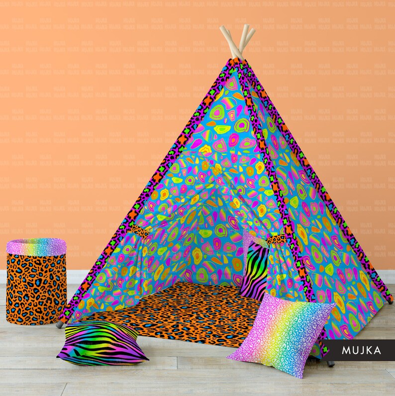 Animal Print Digital Papers Seamless Neon Patterns Zebra - Etsy