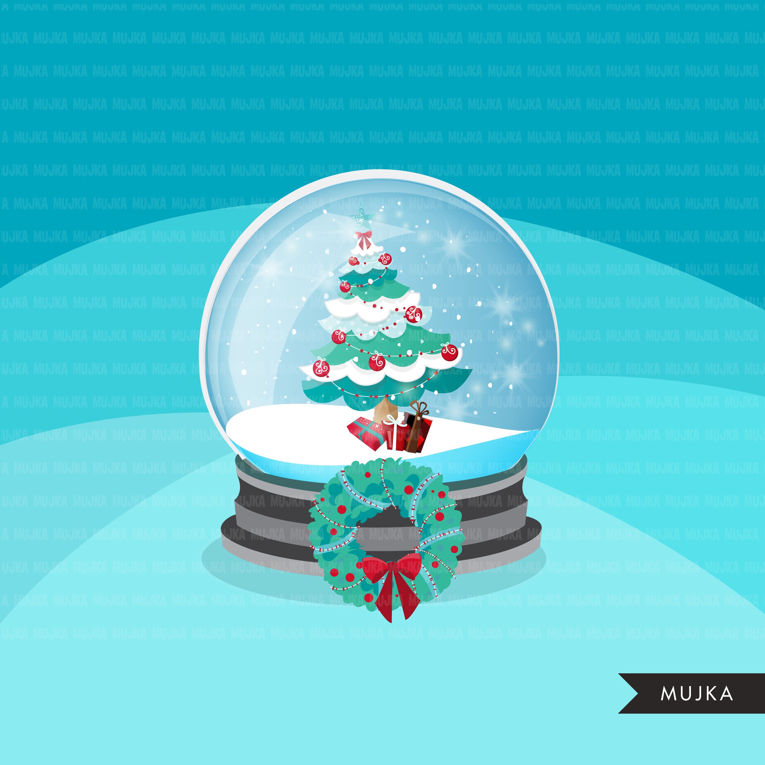 Christmas snow globe clipart. Cute snow globes filled with | Etsy