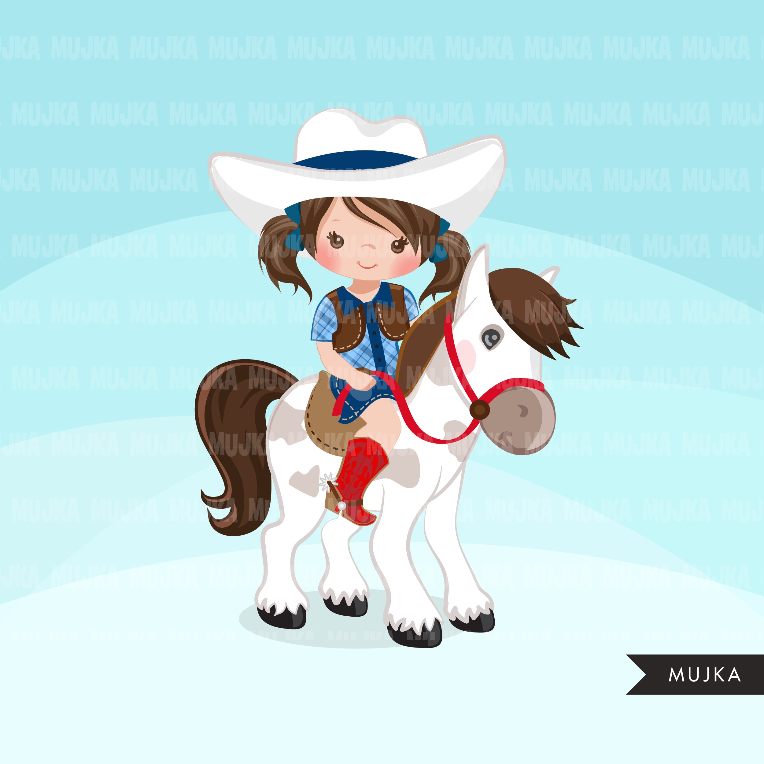 Cowgirls And Horses Clip Art