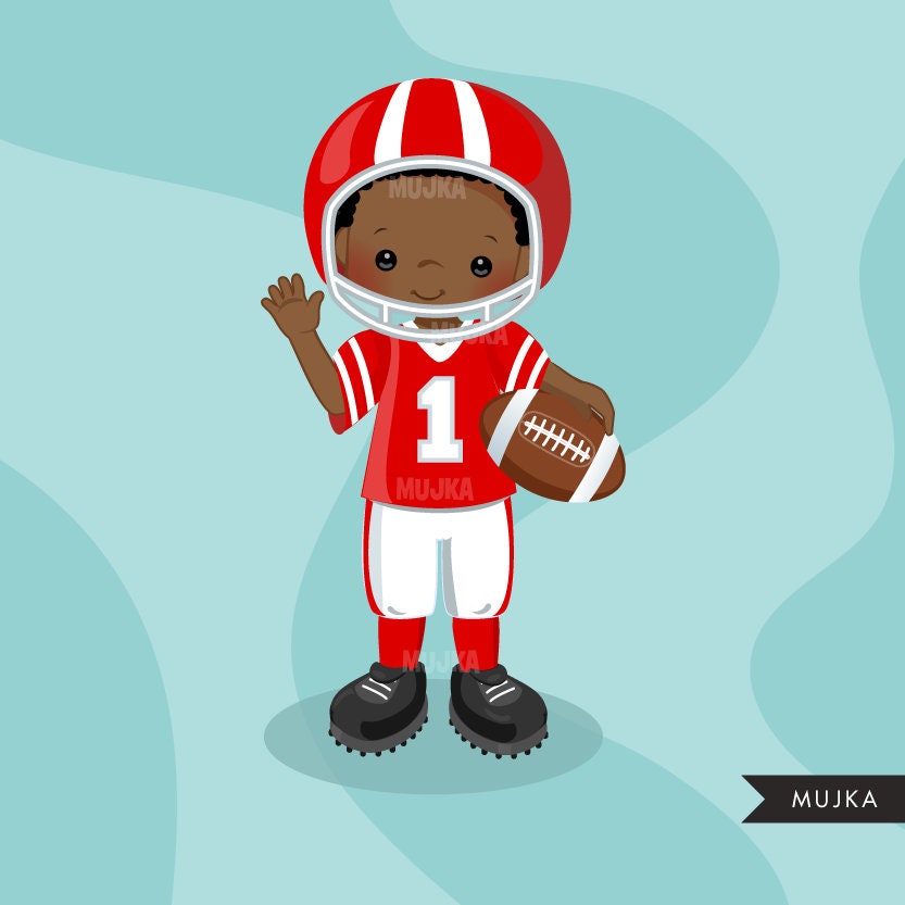 Football Clipart. Sport Graphics Boys American Player - Etsy