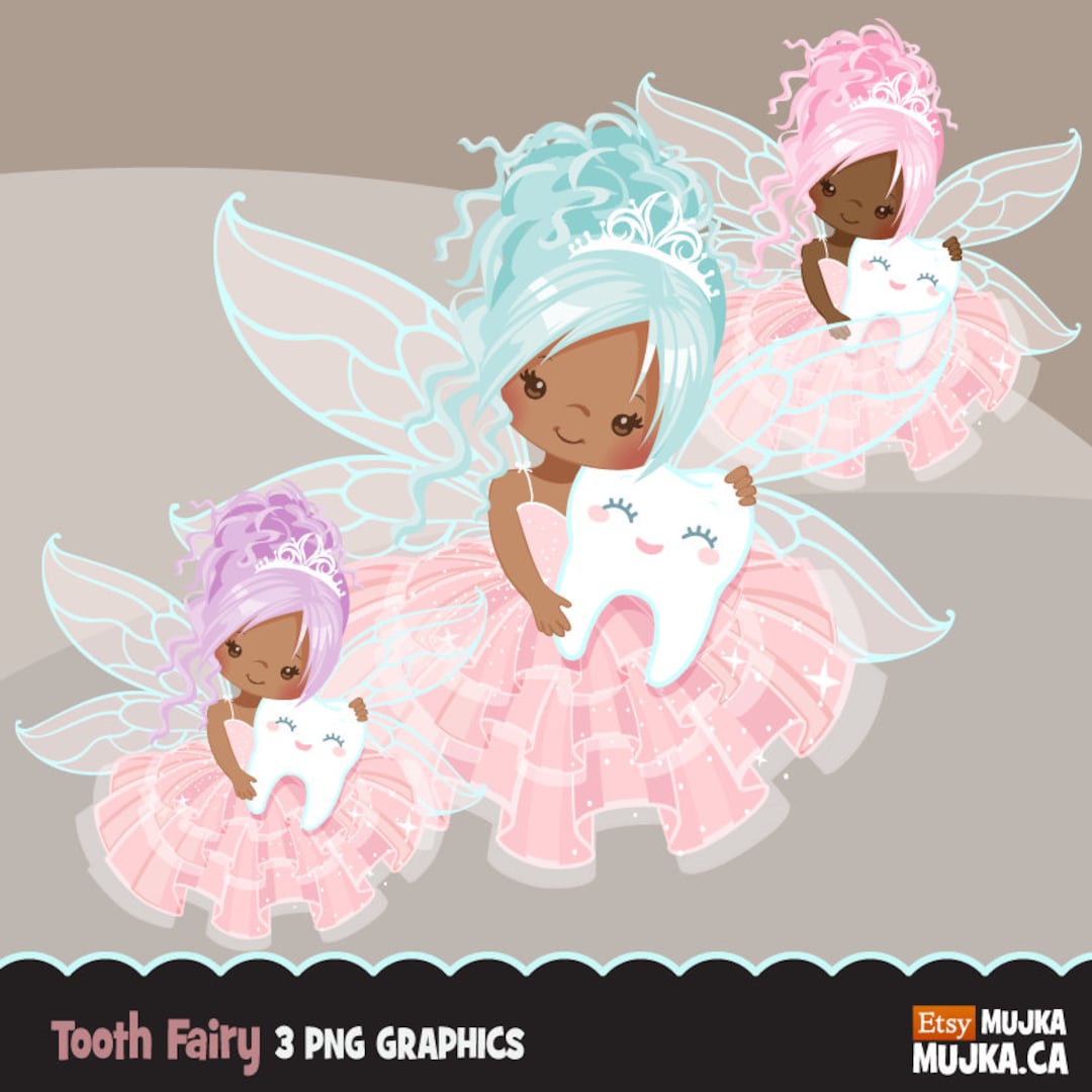 Tooth Fairy Clipart. Cute Fairy Character Graphics, Angel Wings, Party ...