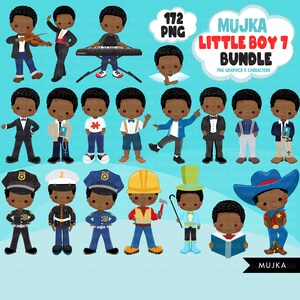 Black Boy Png Bundle, Black Boy Magic, Black Boy Art, Little Boy ...