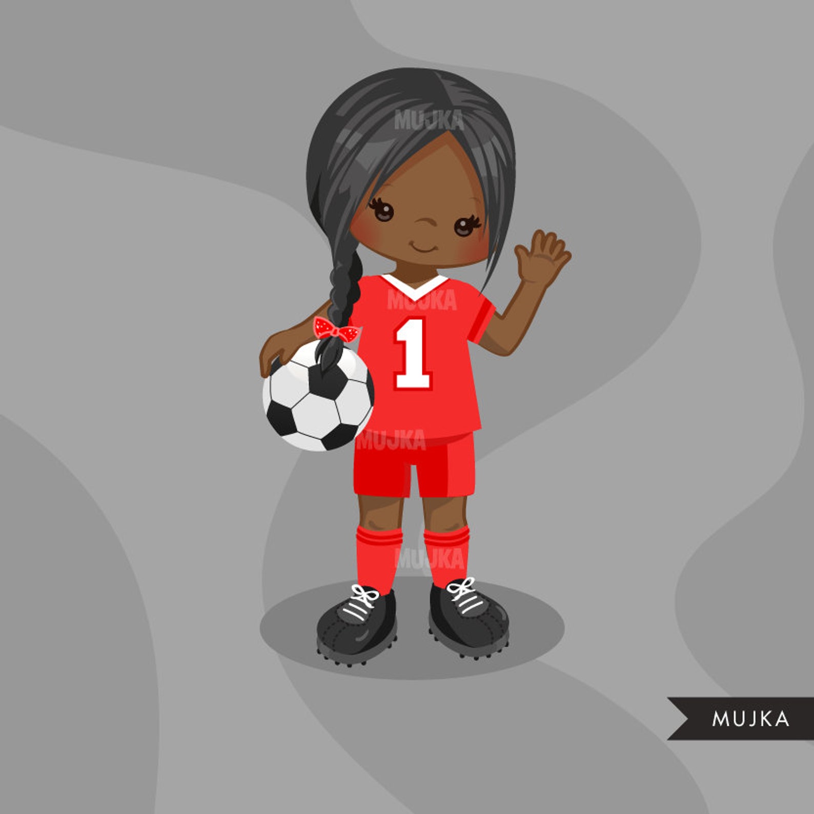 Soccer Clipart Sport Graphics Girls Soccer Player | Etsy