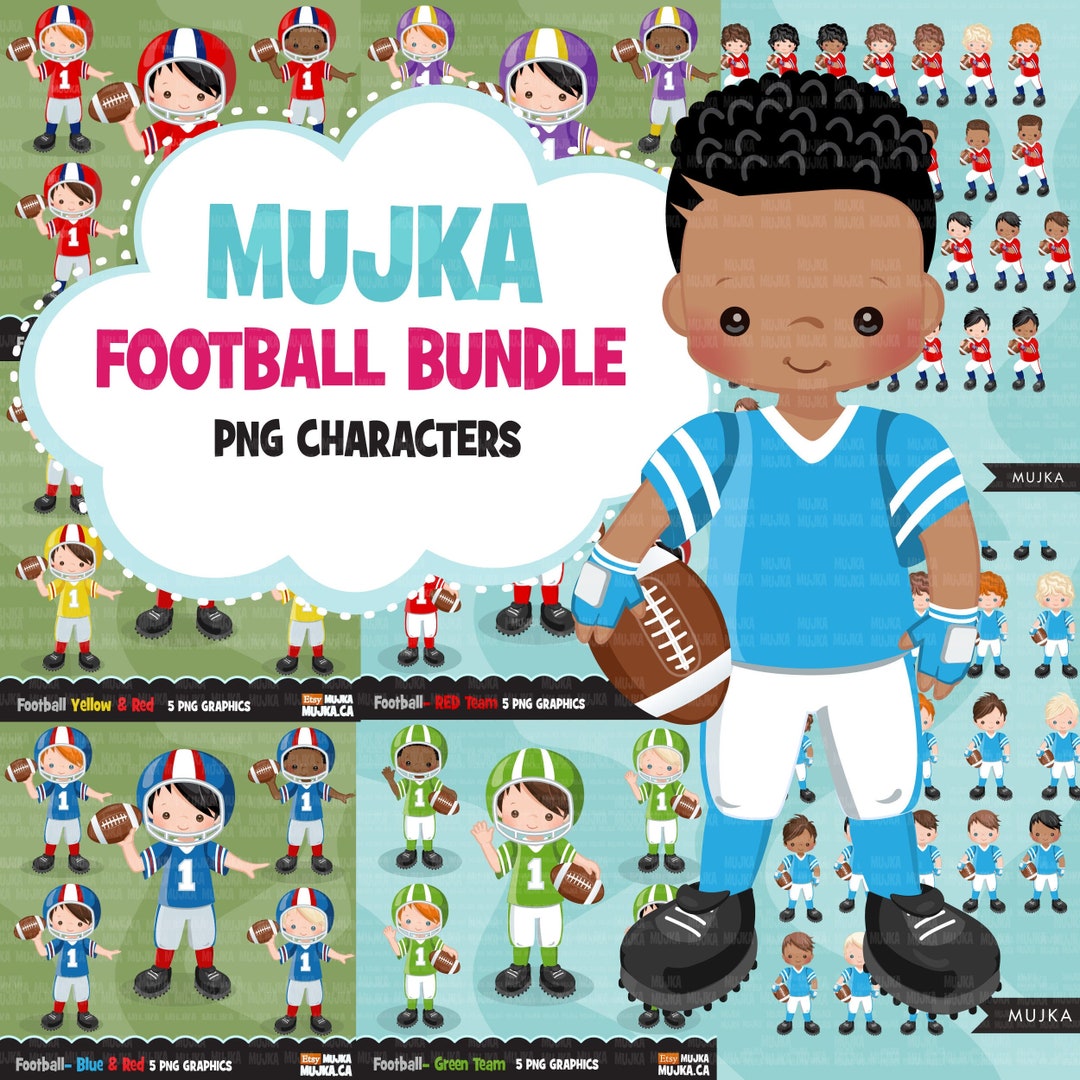 American Football Clipart Bundle, American Football Players, Sports ...