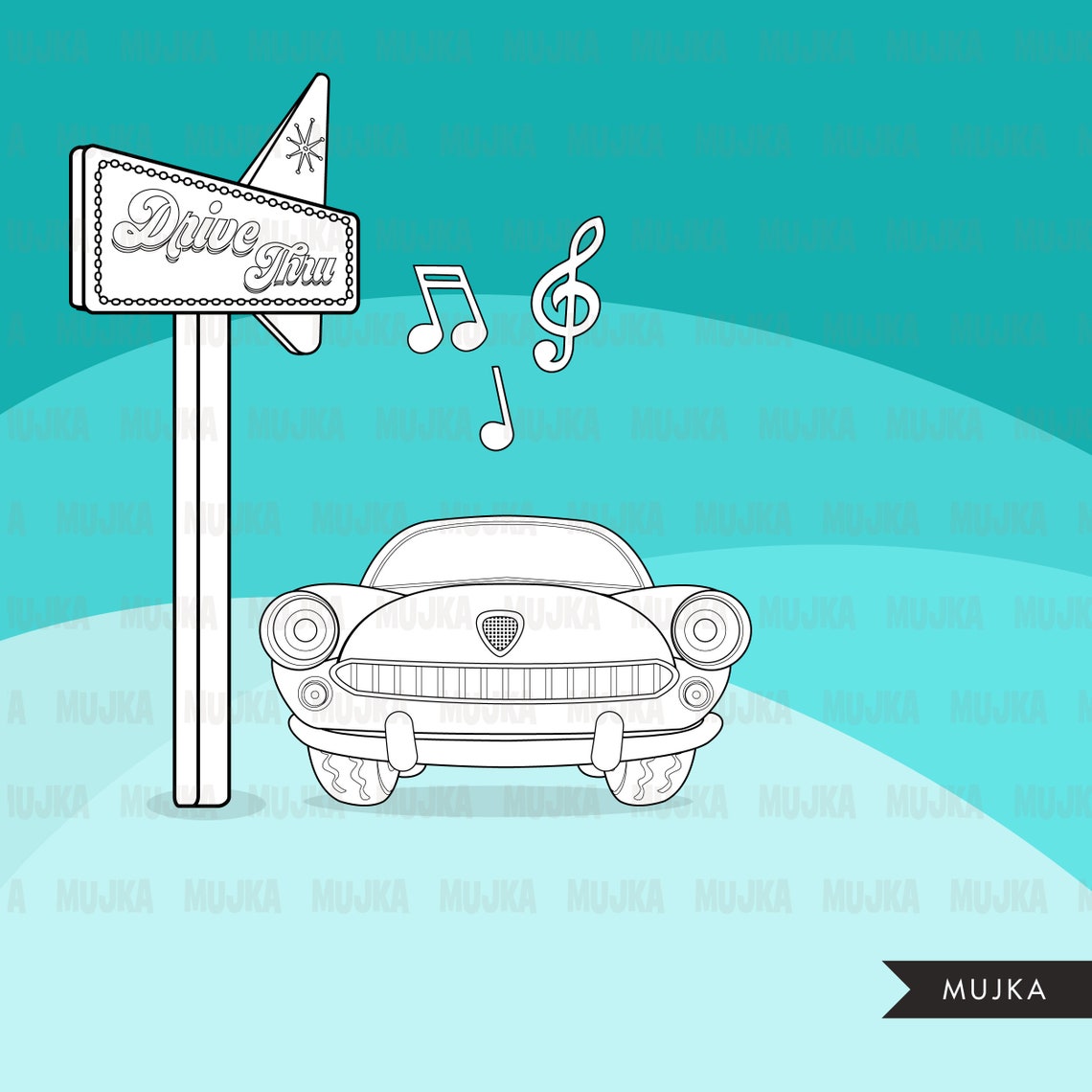 Sock Hop Coloring Png Sock Hop Png 50's Retro Diner Png - Etsy Canada