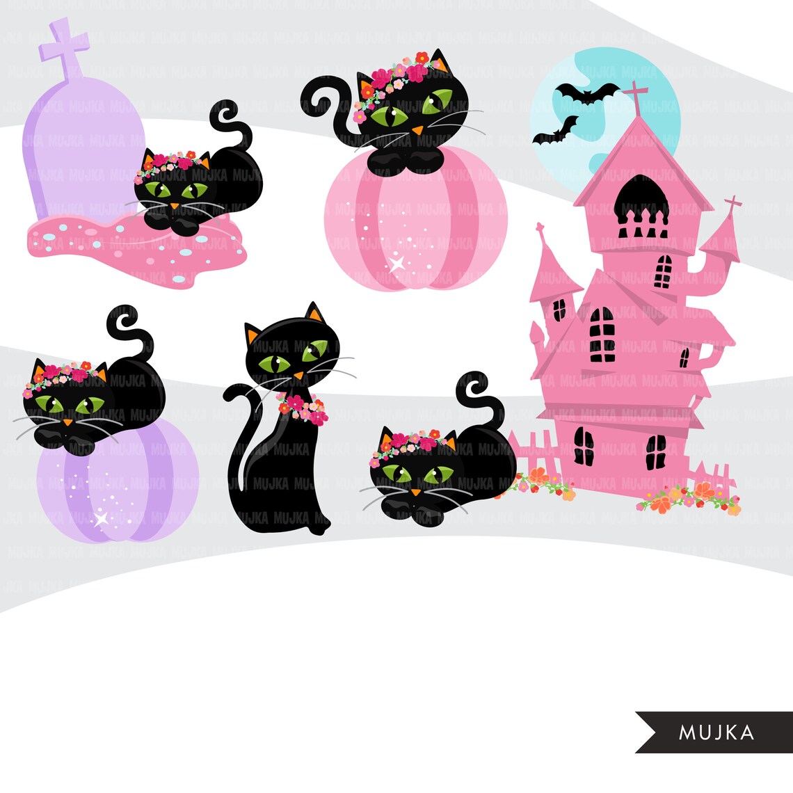 Cute Halloween Clipart Pink Halloween Png Halloween - Etsy