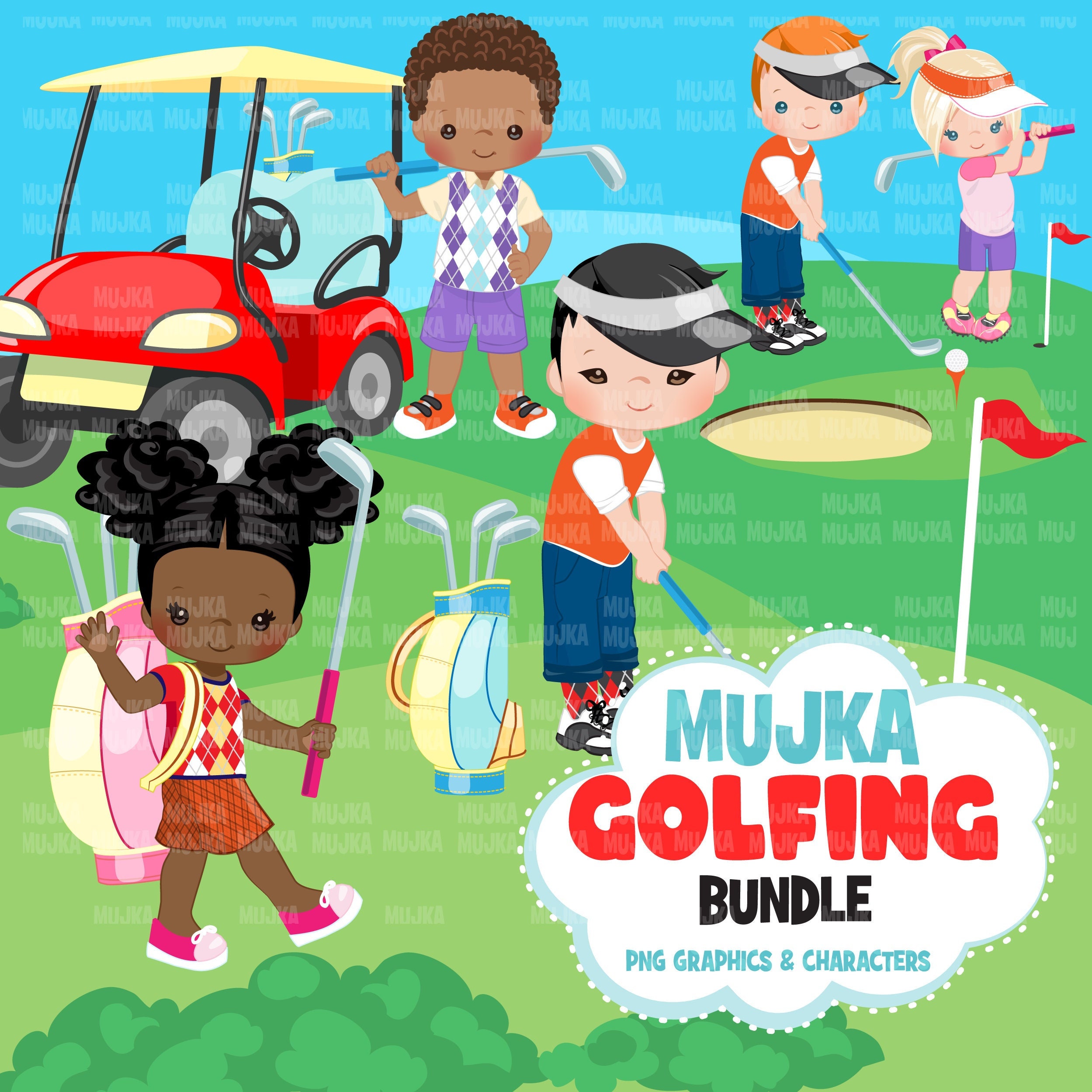 Golf Clipart, Golf Bundle, Golfing Kids, Golf Sublimation Designs, Golf ...