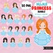 Princess Bundle, Princess Png, Princess Clipart, Birthday Bundle, Black ...