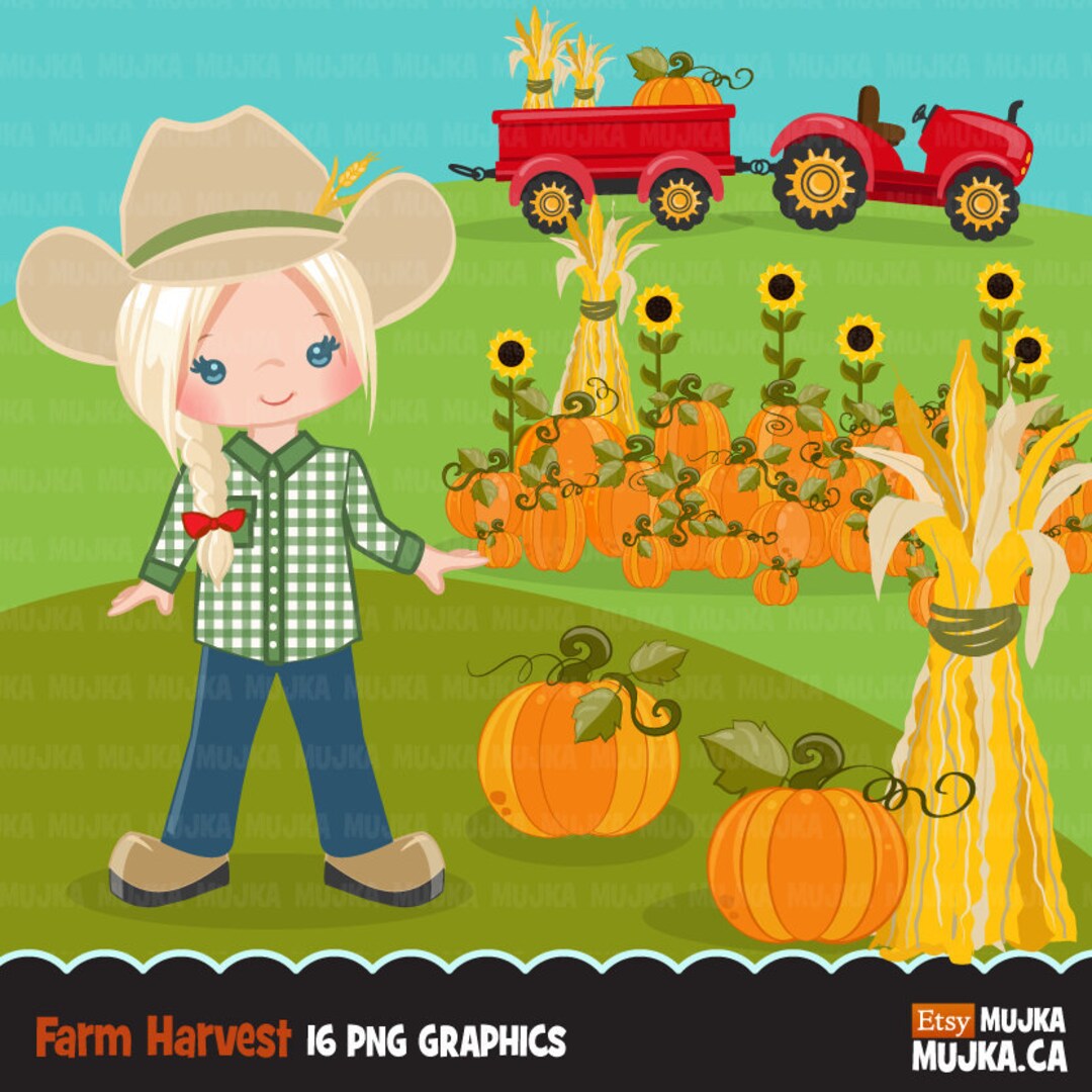 Farmer Family Clipart Black