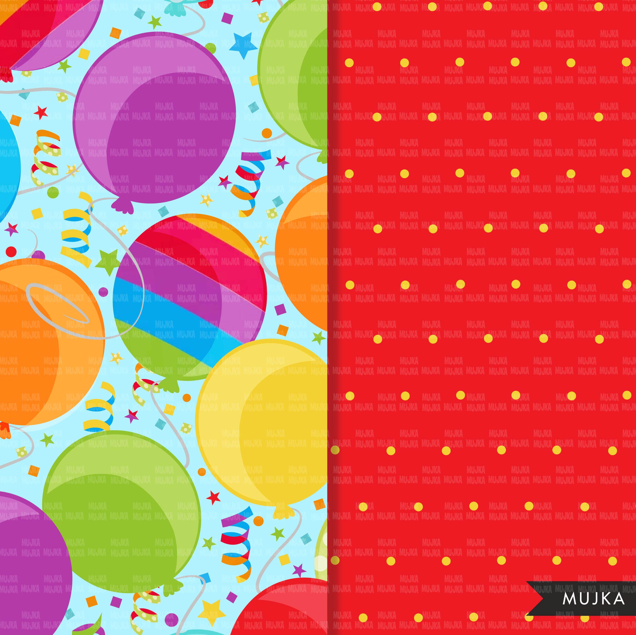 Rainbow Birthday Digital Papers Seamless Pattern Digital - Etsy