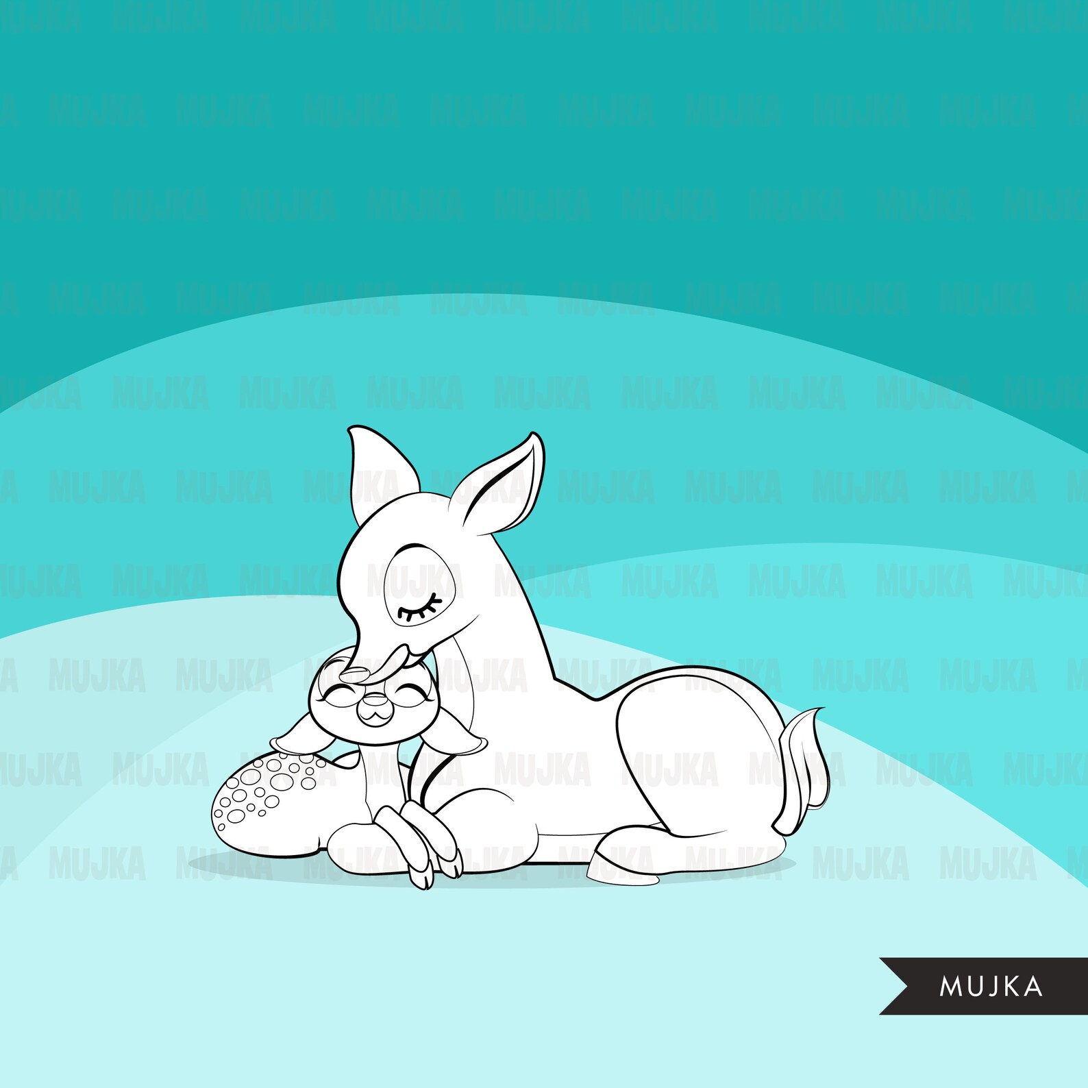 Woodland Animals Digital Stamps. Mother's Day Baby Bear - Etsy