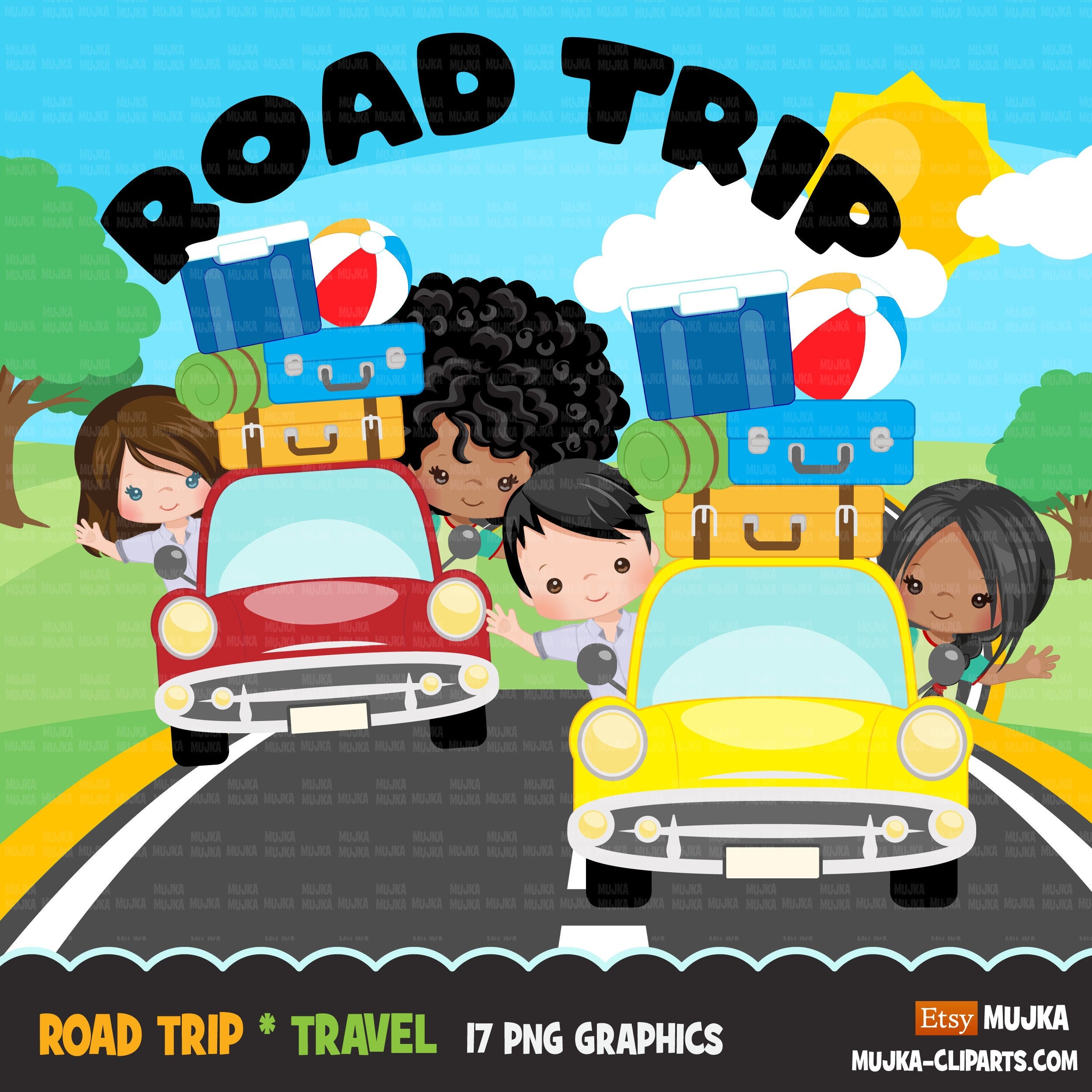 Girls Road Trip Clip Art