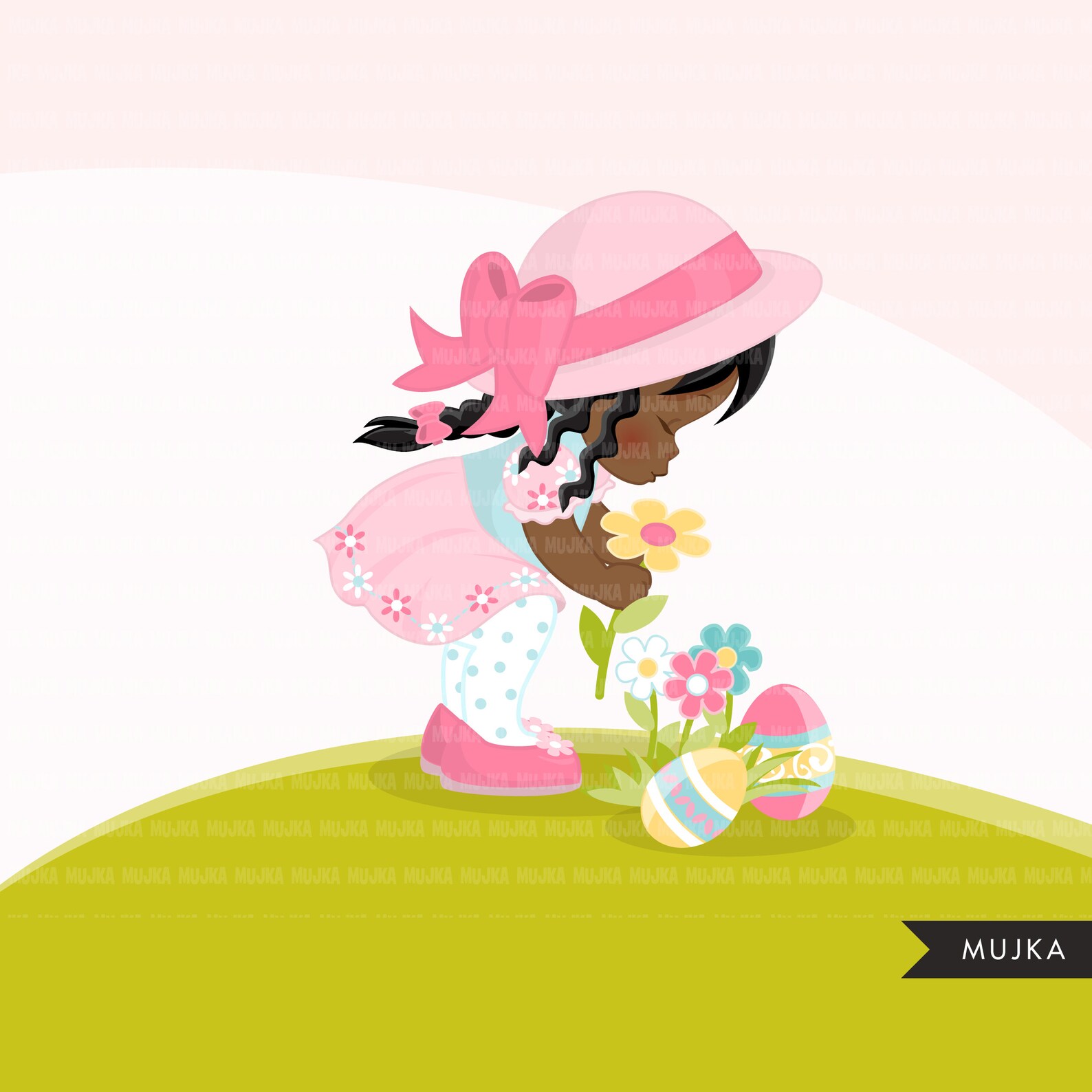 Easter Png, Cute Girl Clipart, Easter Girl Png, Flower Garden Png, Cute ...