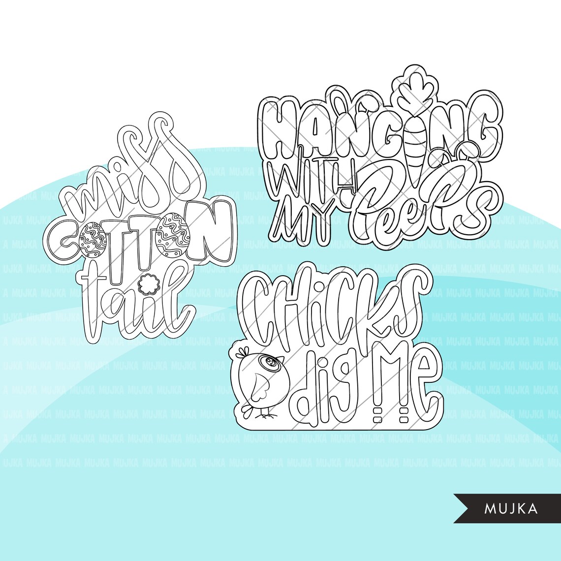 Easter Quotes Clipart hanging with my peeps miss cotton | Etsy