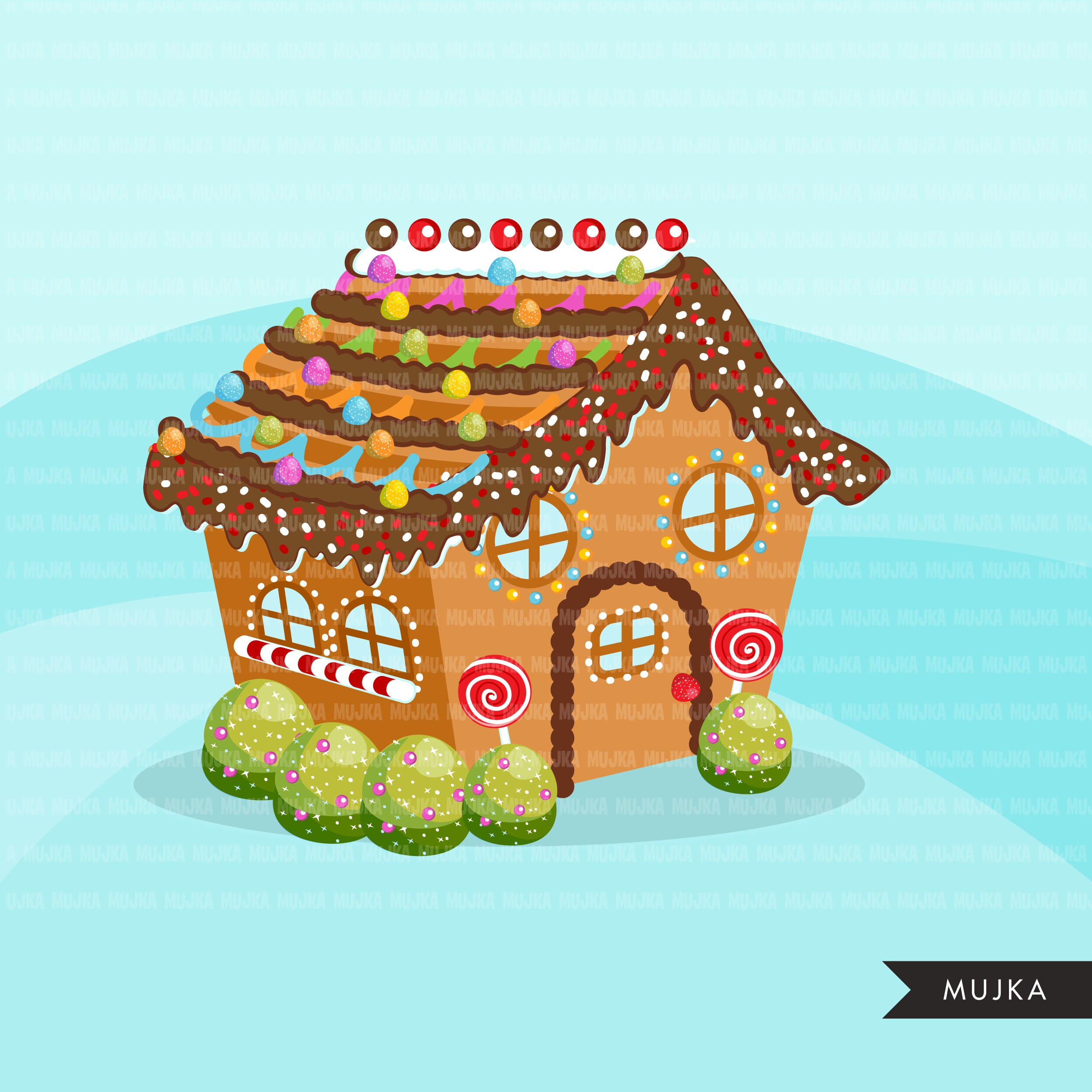 Christmas Gingerbread House Clipart. Make Your Own Gingerbread - Etsy
