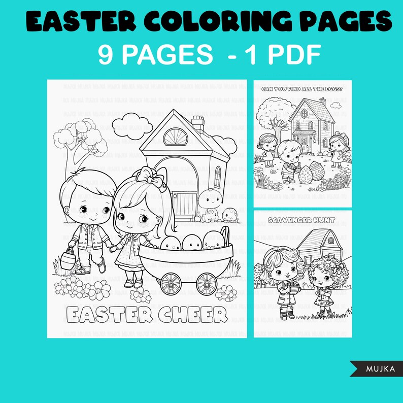 Easter Coloring Pages Easter Activity for Kids Spring - Etsy