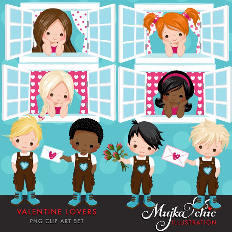 Valentine Clipart Bundle. Valentine's Day Graphics - Etsy
