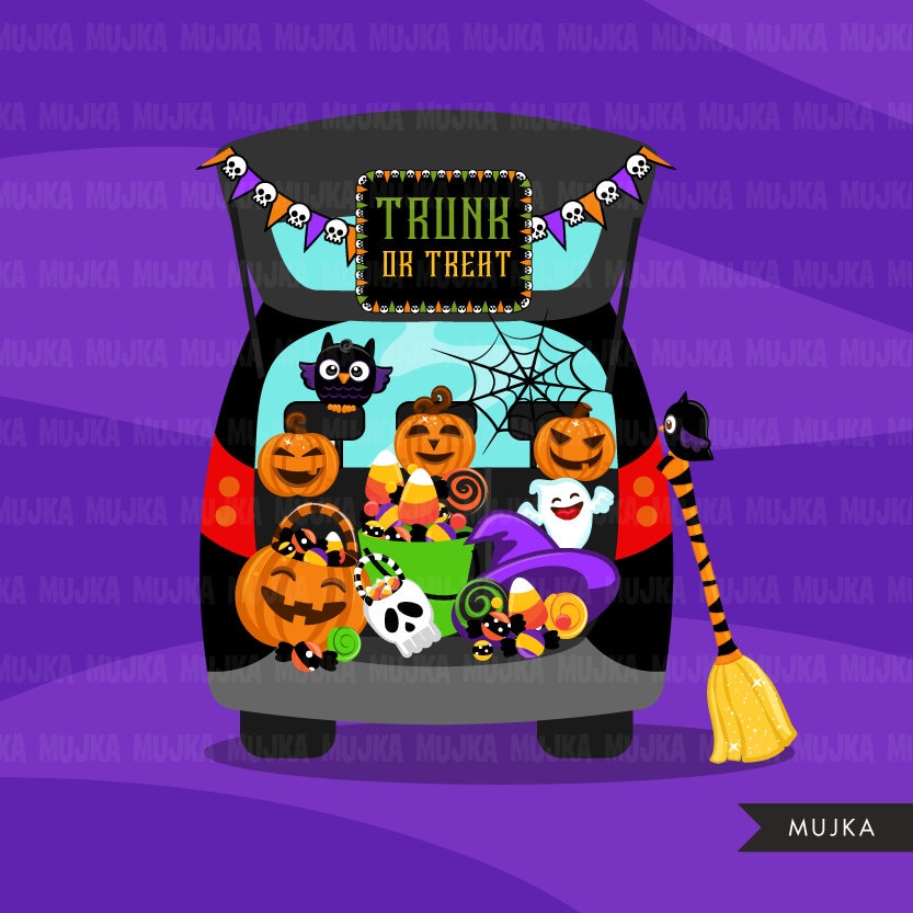 Trunk or Treat Clipart Halloween Clipart Trunk or Treat - Etsy Canada