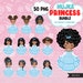 Princess Bundle, Princess Png, Princess Clipart, Birthday Bundle, Black ...