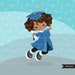 Graduation Clipart, Graduate Black Girls With Blue Gown, Cape and ...