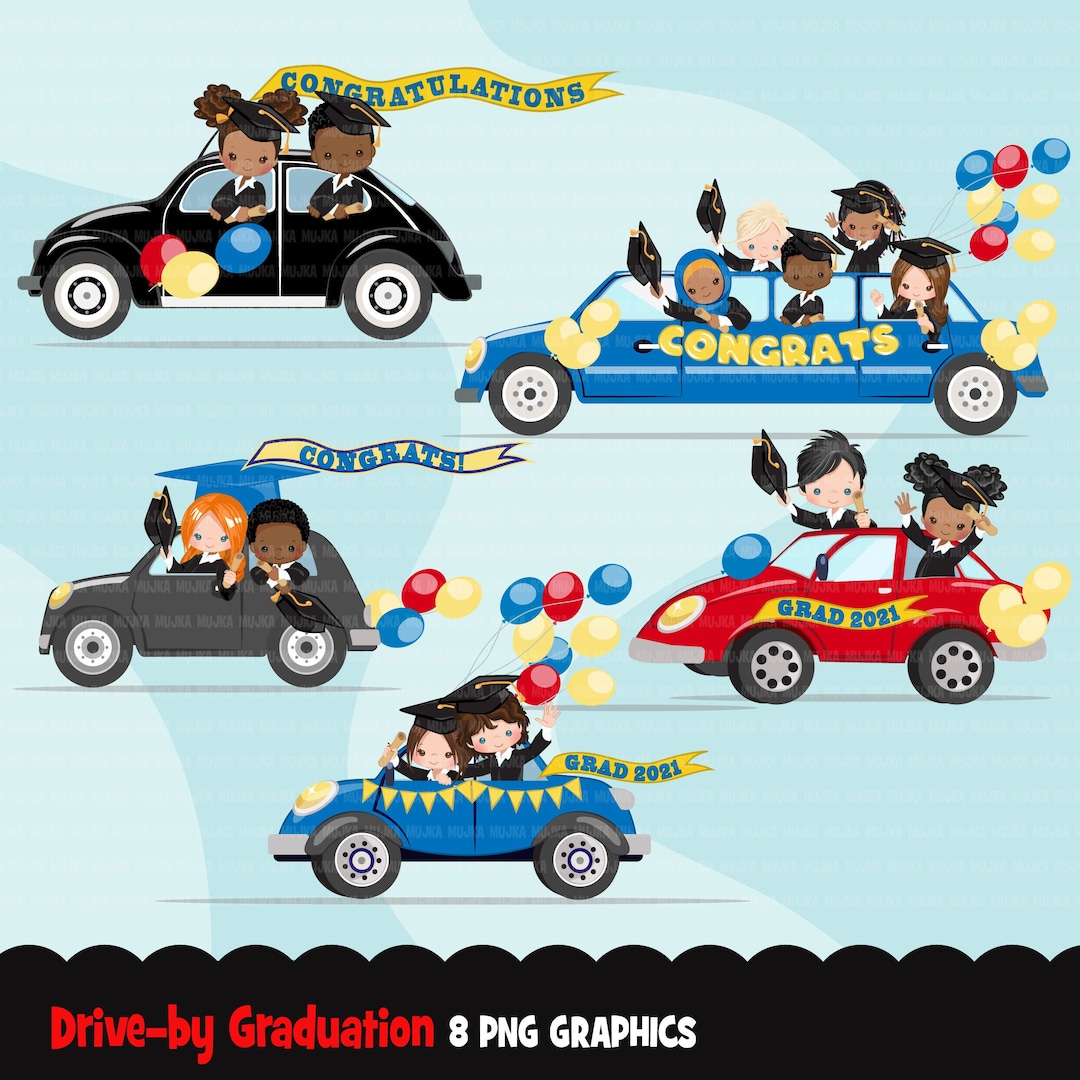 Graduation Clipart, Drive by Graduation Parade, Boys, Girls, Drive ...