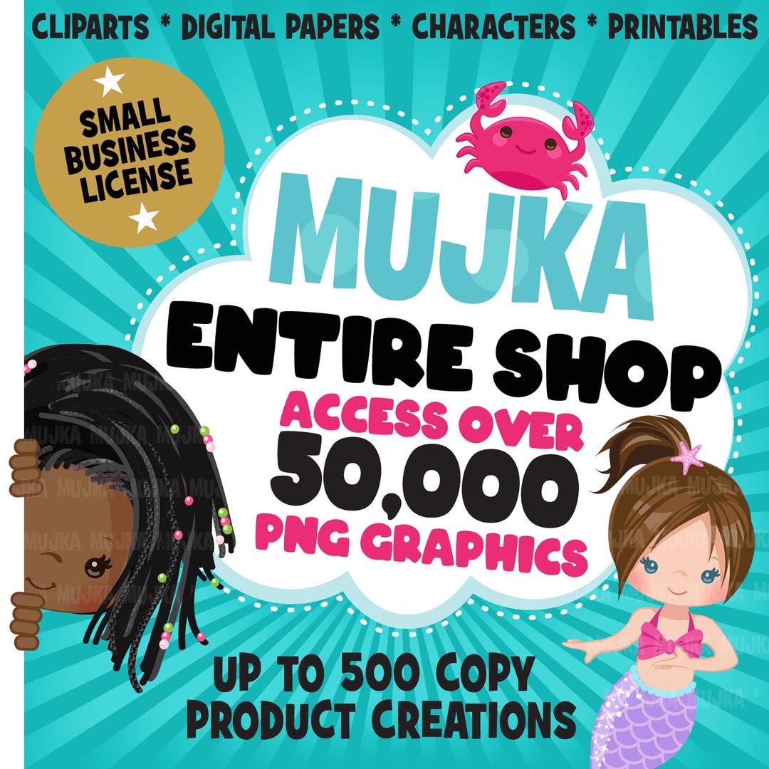 Entire Shop Access, Whole Shop Bundle, Commercial License Included Clipart, Lifetime Access, PNG ...