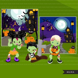 Halloween Clipart, Zombie Clipart, Zombie Kids Png, Zombie Sublimation ...