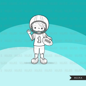 Football Players Digital Stamps. Sports Graphics Line Art Graphics ...